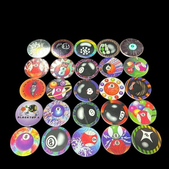 Toys | Vintage9s Magic 8 Ball Pogs Lot Of 25 Bottle Milk Caps Cardboard ...